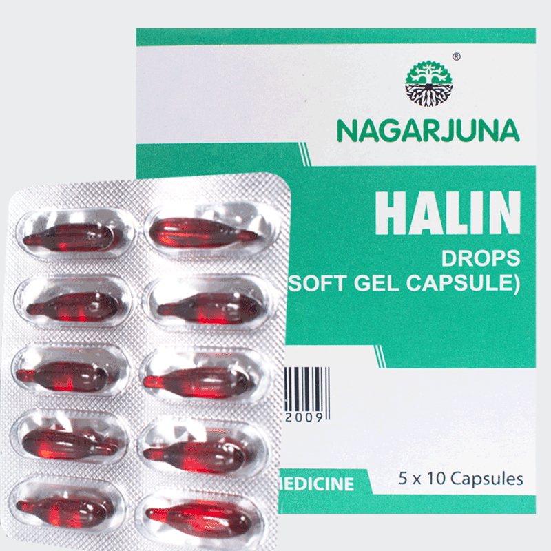 Halin Drops Cap (10Caps) - Nagarjuna - Ayurcentral Online